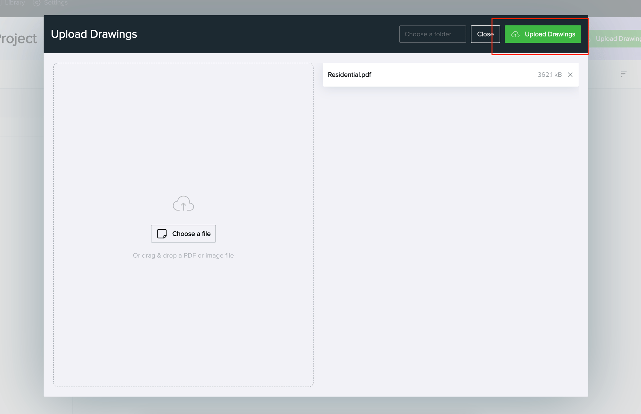 Uploading drawings to Togal